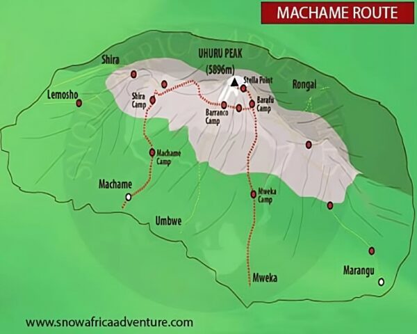 6 Days Machame Route - Snow Africa Adventure